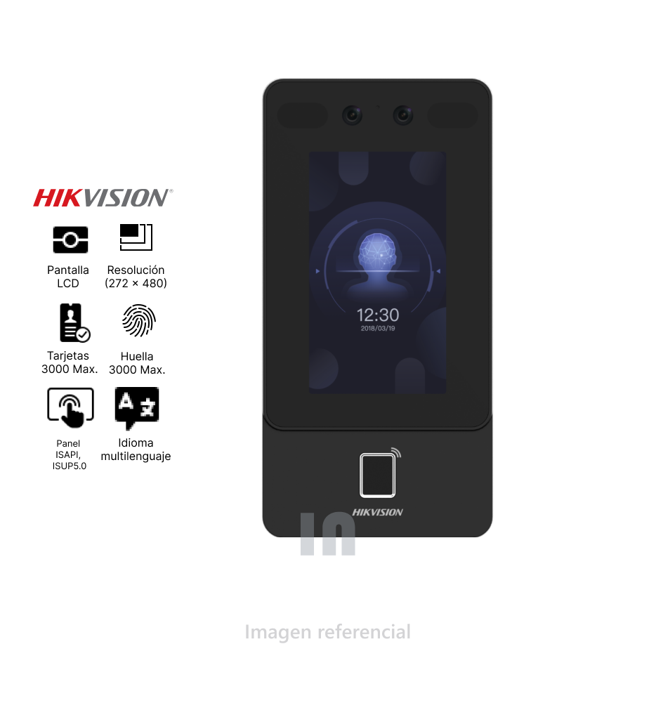 Terminal Biométrico Hikvision DS-K1T342EFWX-E1, Reconocimiento Facial ...